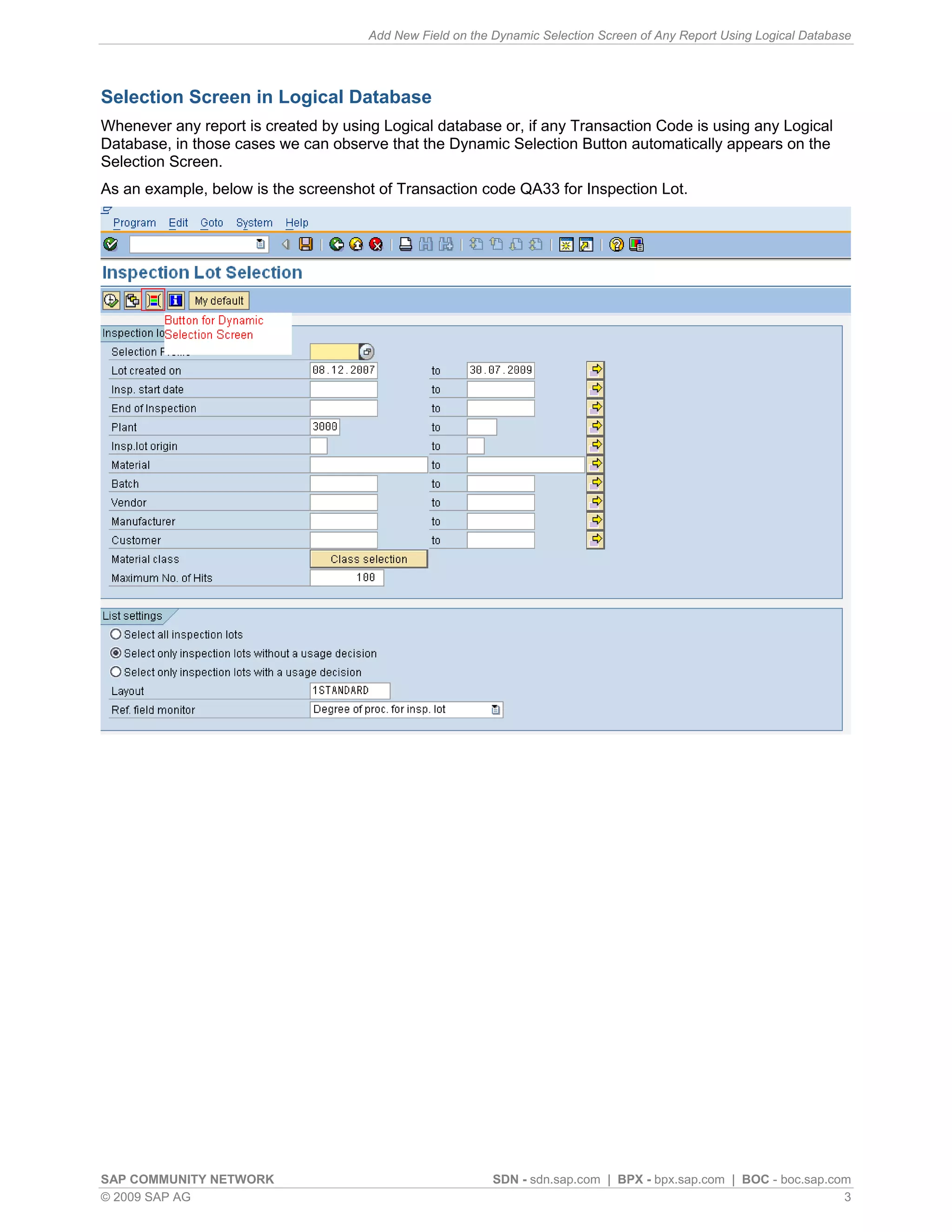 Sap Adding Fields To Dynamic Selection For Fbln Transactions 2 Pdf
