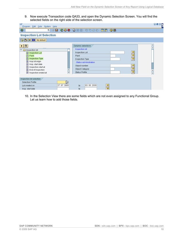 Sap Adding Fields To Dynamic Selection For Fbln Transactions 2 Pdf