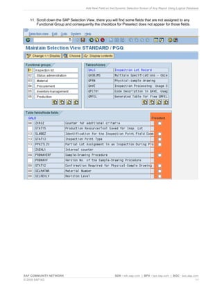 SAP Adding fields to dynamic selection for fbln transactions (2) | PDF
