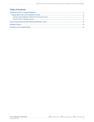 SAP Adding fields to dynamic selection for fbln transactions (2) | PDF