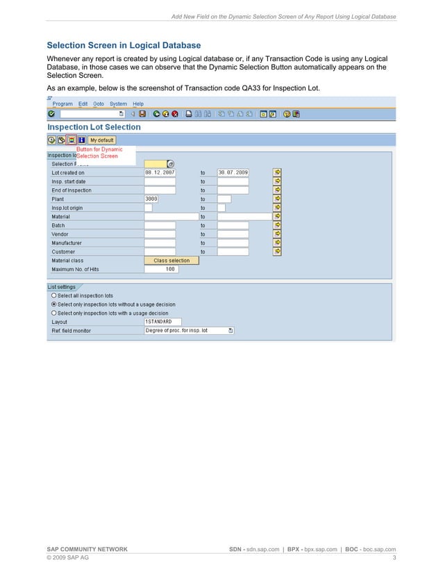 Sap Adding Fields To Dynamic Selection For Fbln Transactions 2 Pdf