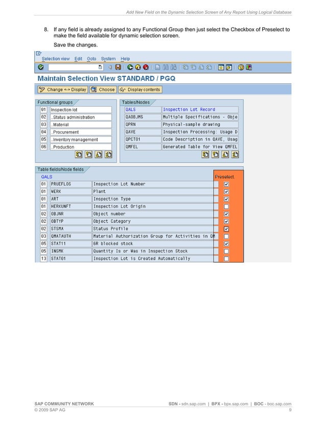 Sap Adding Fields To Dynamic Selection For Fbln Transactions 2 Pdf
