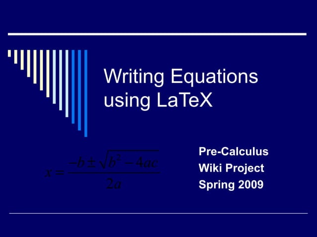 LaTeX Equations | PPT