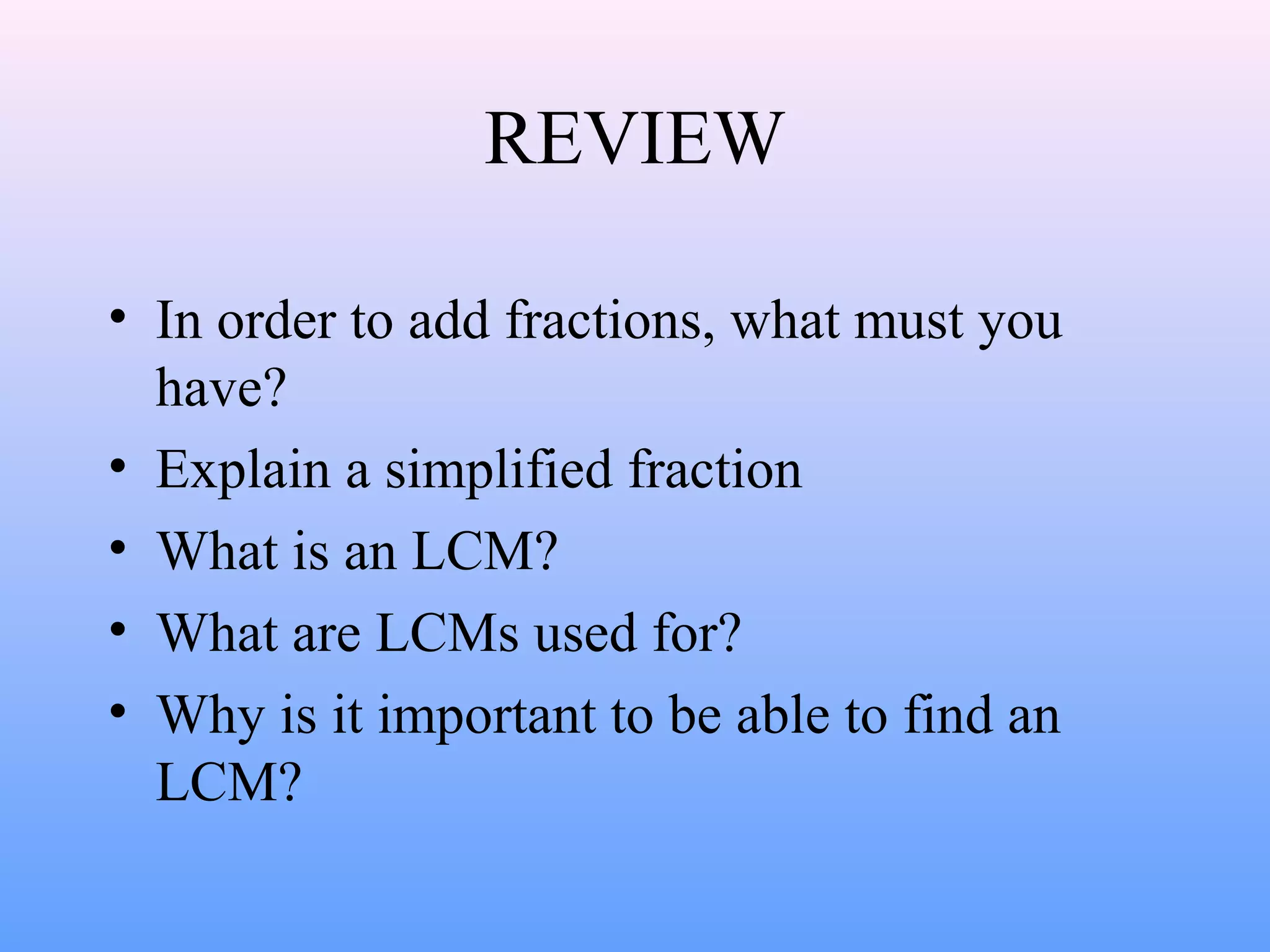 Adding fractions | PPT | Science