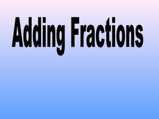Adding fractions | PPT