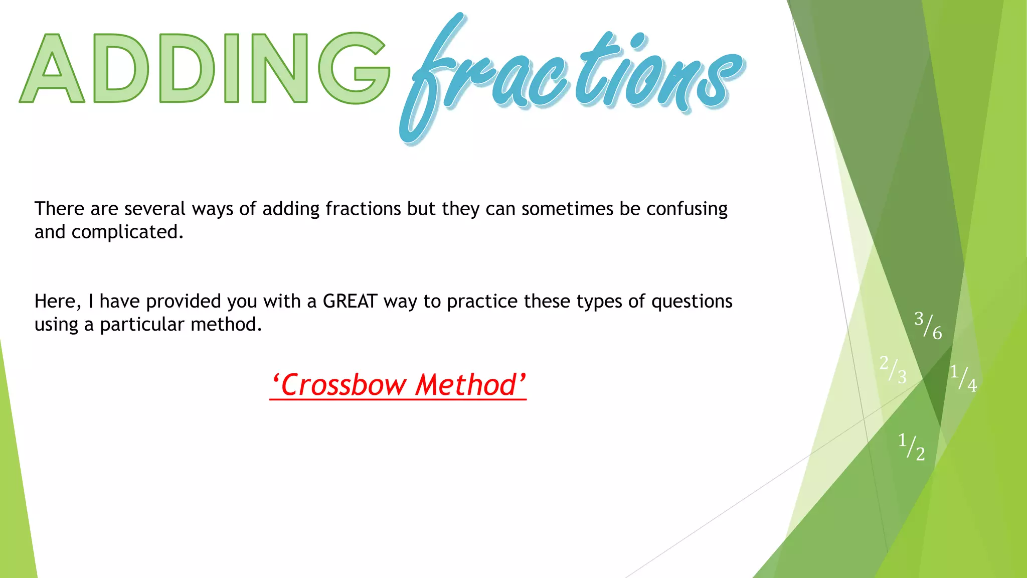 Adding Fractions Mathematics GCSE Maths | PPT