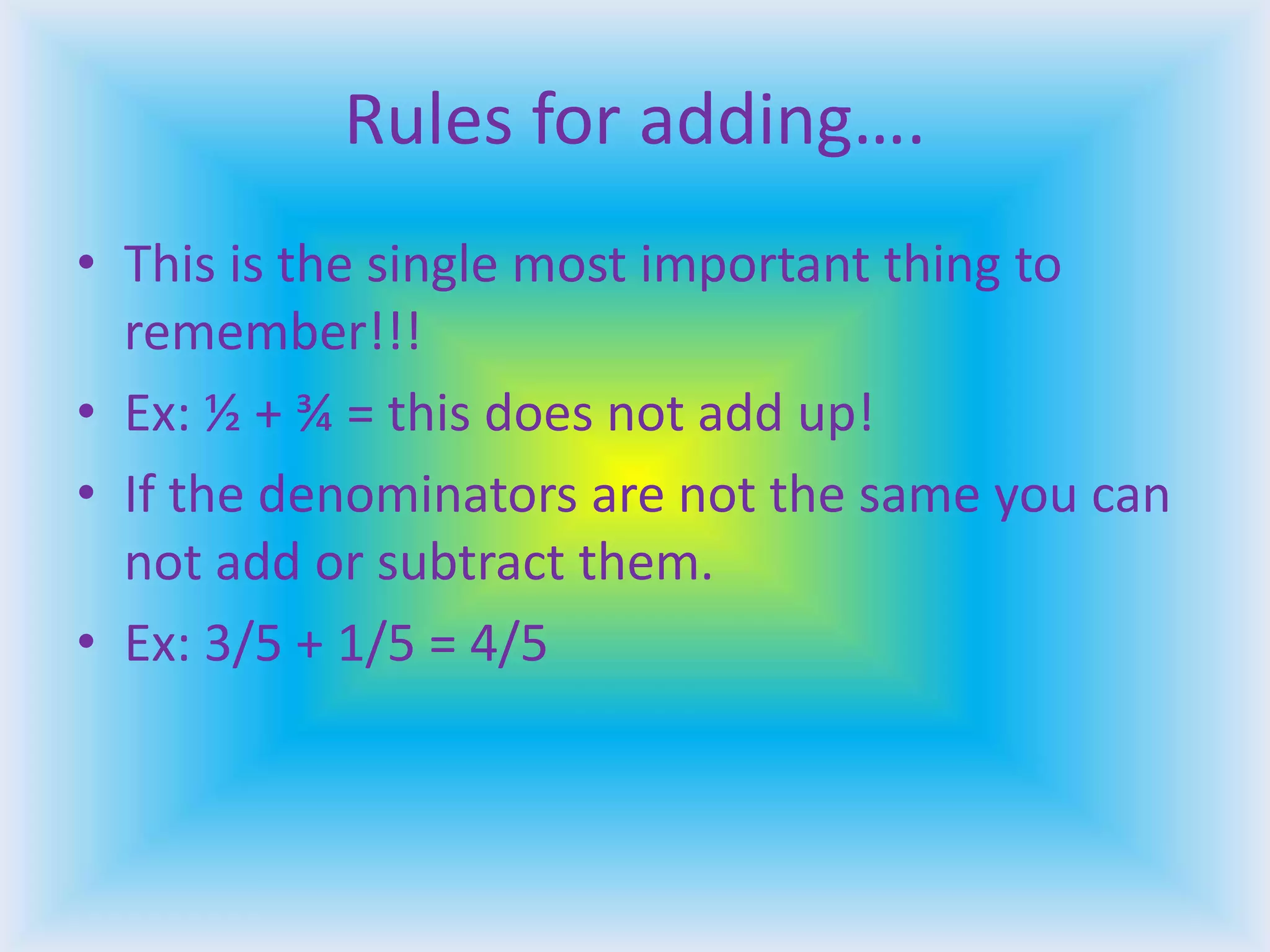 Adding fractions with Unlike denomintors | PPTX