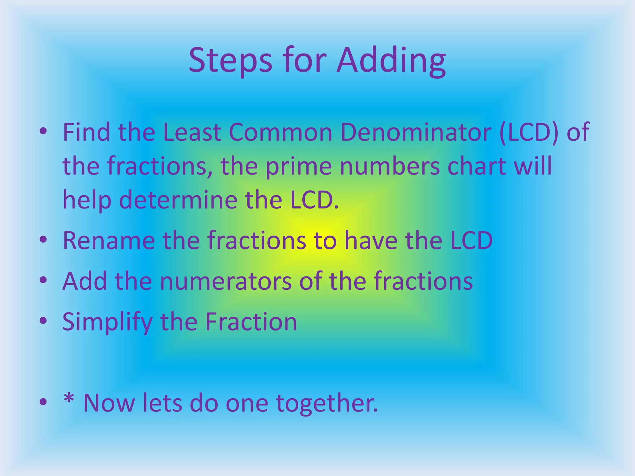 Adding fractions with Unlike denomintors | PPTX