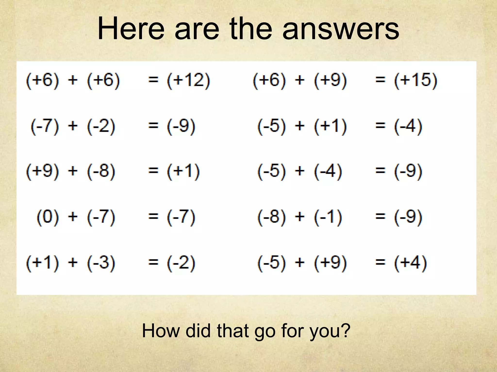 Adding integers | PPTX