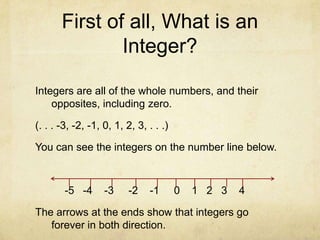 Adding integers | PPTX