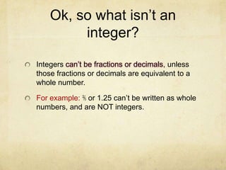 Adding integers | PPTX