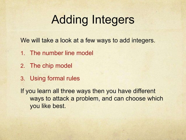 Adding integers | PPTX