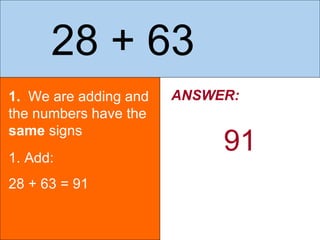 Adding Integers Ppt | PPT