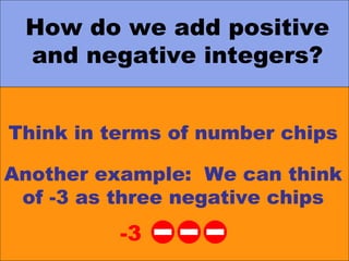Adding Integers using number chips | PPT