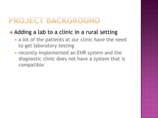 Adding Lab to Clinic presentation | PPTX | Business | Business and Finance
