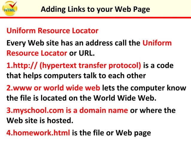 Adding links to your web page | PPT