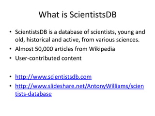 Adding lipinski to scientists db | PPTX