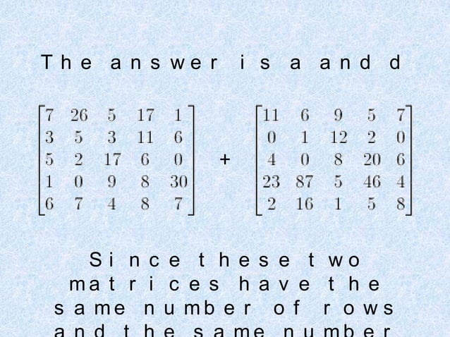 Adding Matrices | PPTX