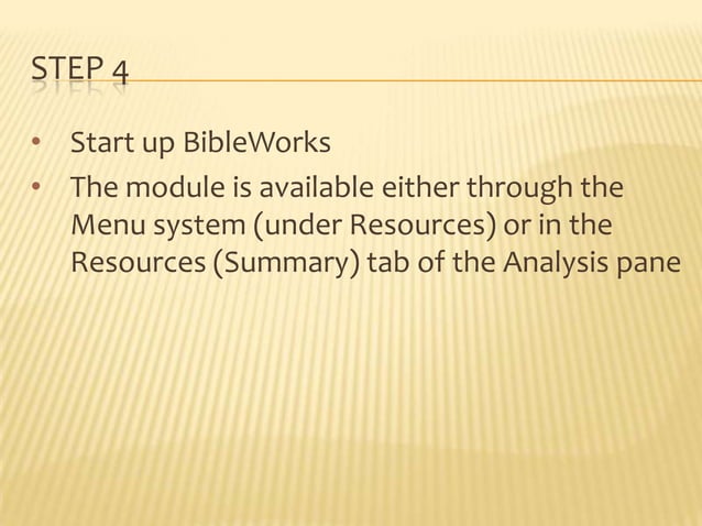 Adding modules to BibleWorks | PPTX