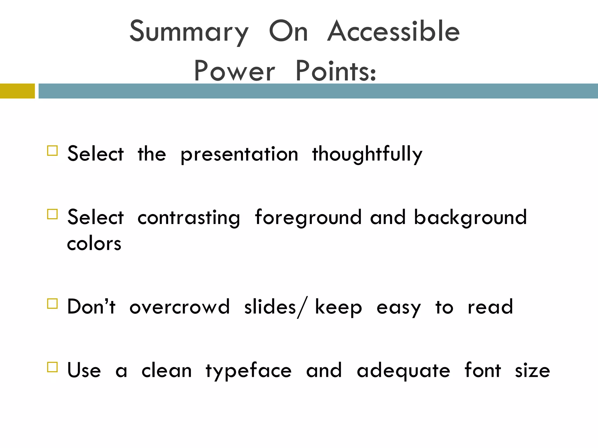 Creating Accessible Presentations with PowerPoint | PPT