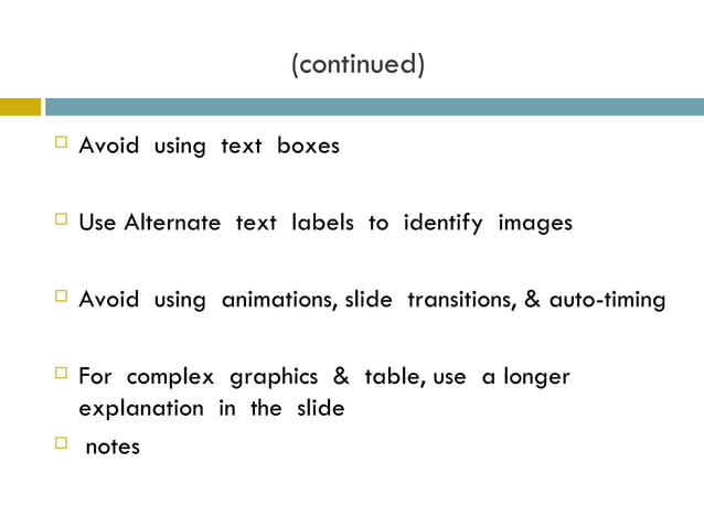Creating Accessible Presentations with PowerPoint | PPT