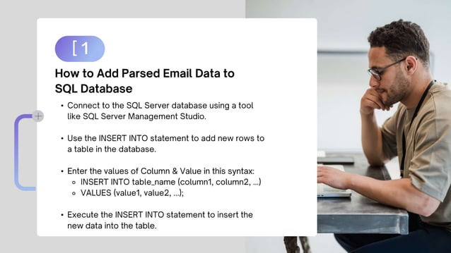 Adding New Email Parser Data To An Sql Server Databasepptx