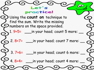 Adding numbers mentally grade 1 | PPTX