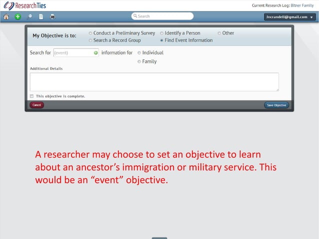 ResearchTies: Adding objectives | PPT