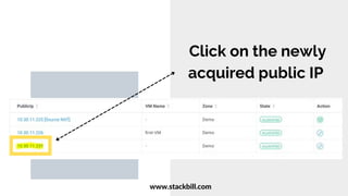StackBill Cloud Management Portal - Adding public IP to a VPM | PPT