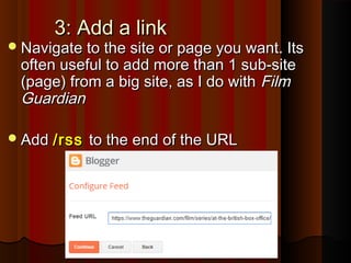 Adding RSS feeds to your blog | PPT