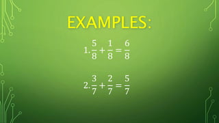 Adding similar fractions | PPTX