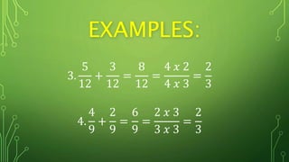 Adding similar fractions | PPTX