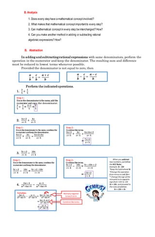 Adding Similar Rational Expressions | DOCX