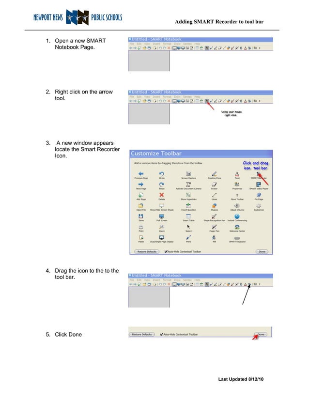 Adding smart recorder to your tool bar | PDF