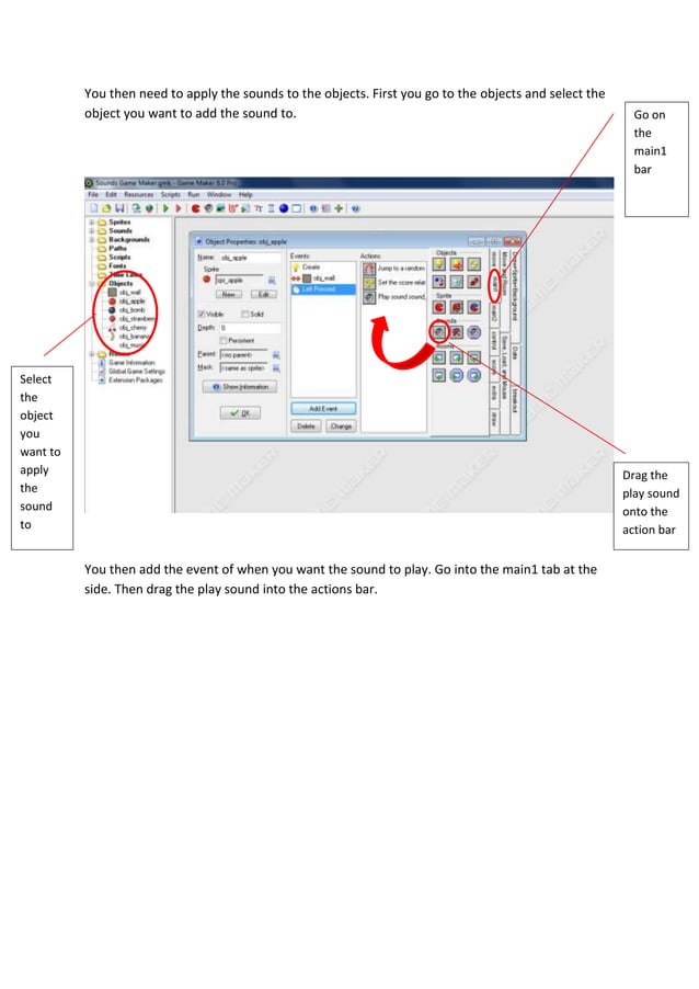 Adding sound in game maker | DOCX