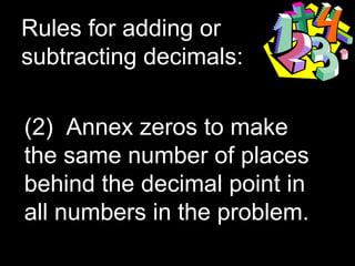 Adding subtractingdecimals | PPT
