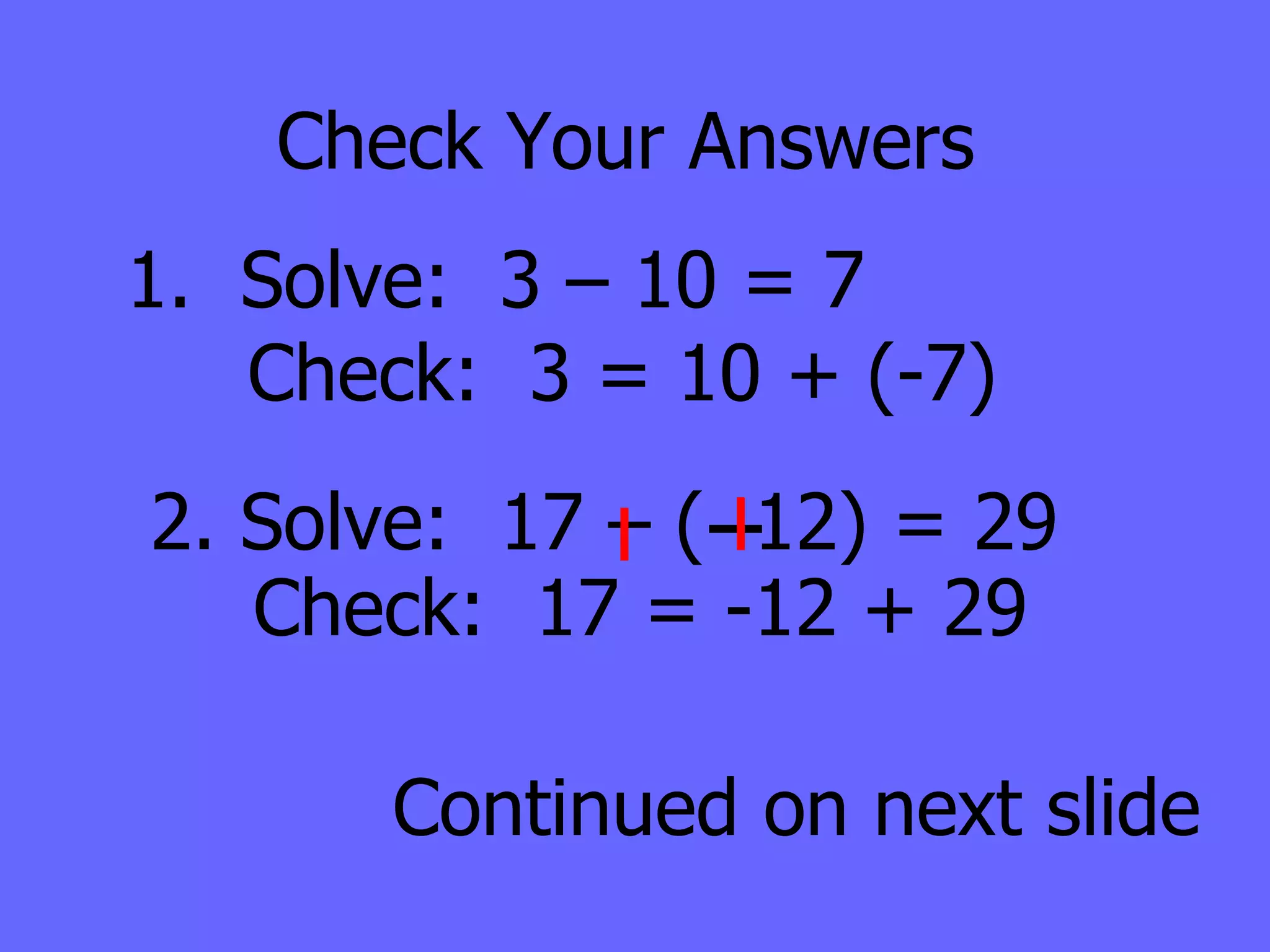 Adding Subtracting Integers | PPT