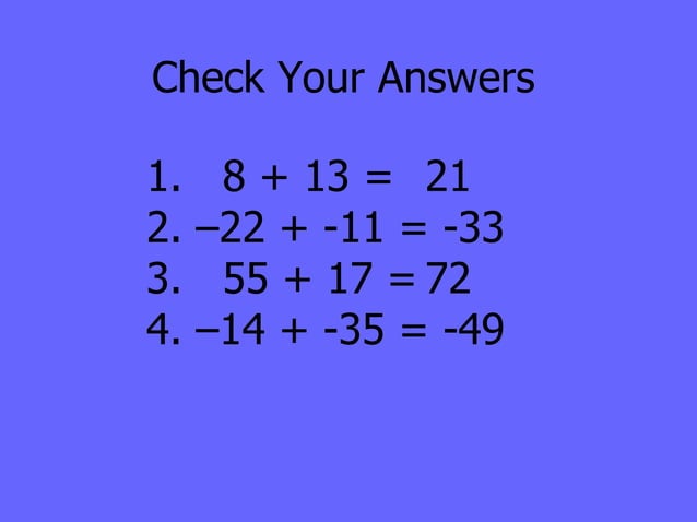Adding Subtracting Integers | PPT