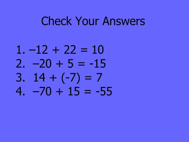 Adding Subtracting Integers | PPT