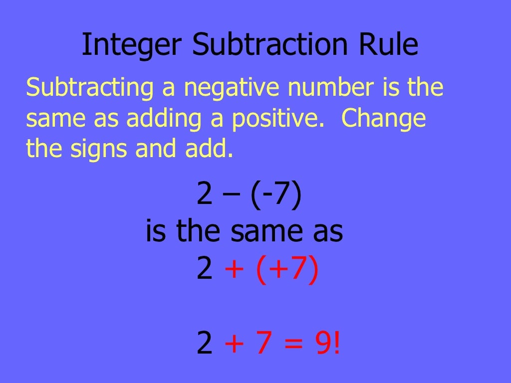 Adding Subtracting Integers