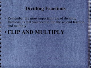 Adding, subtracting, multiplying, and dividing fractions | PPT