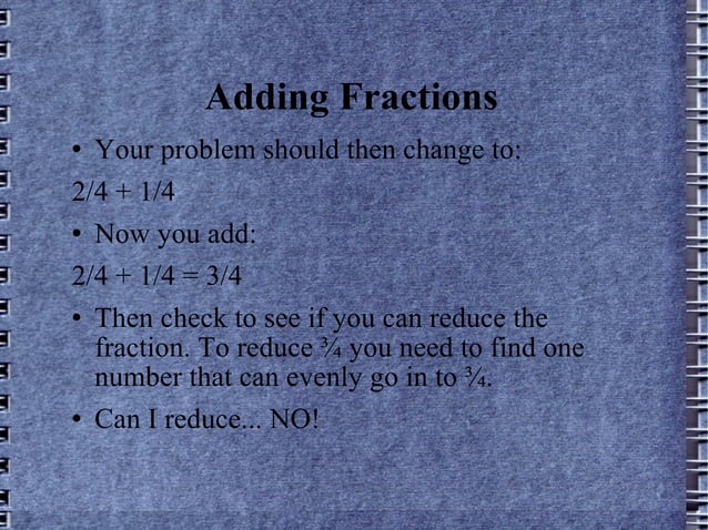 Adding, subtracting, multiplying, and dividing fractions | PPT ...