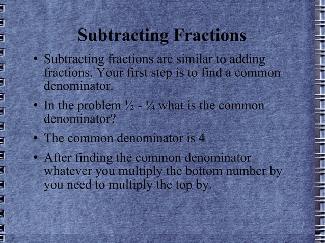 Adding, subtracting, multiplying, and dividing fractions | PPT ...