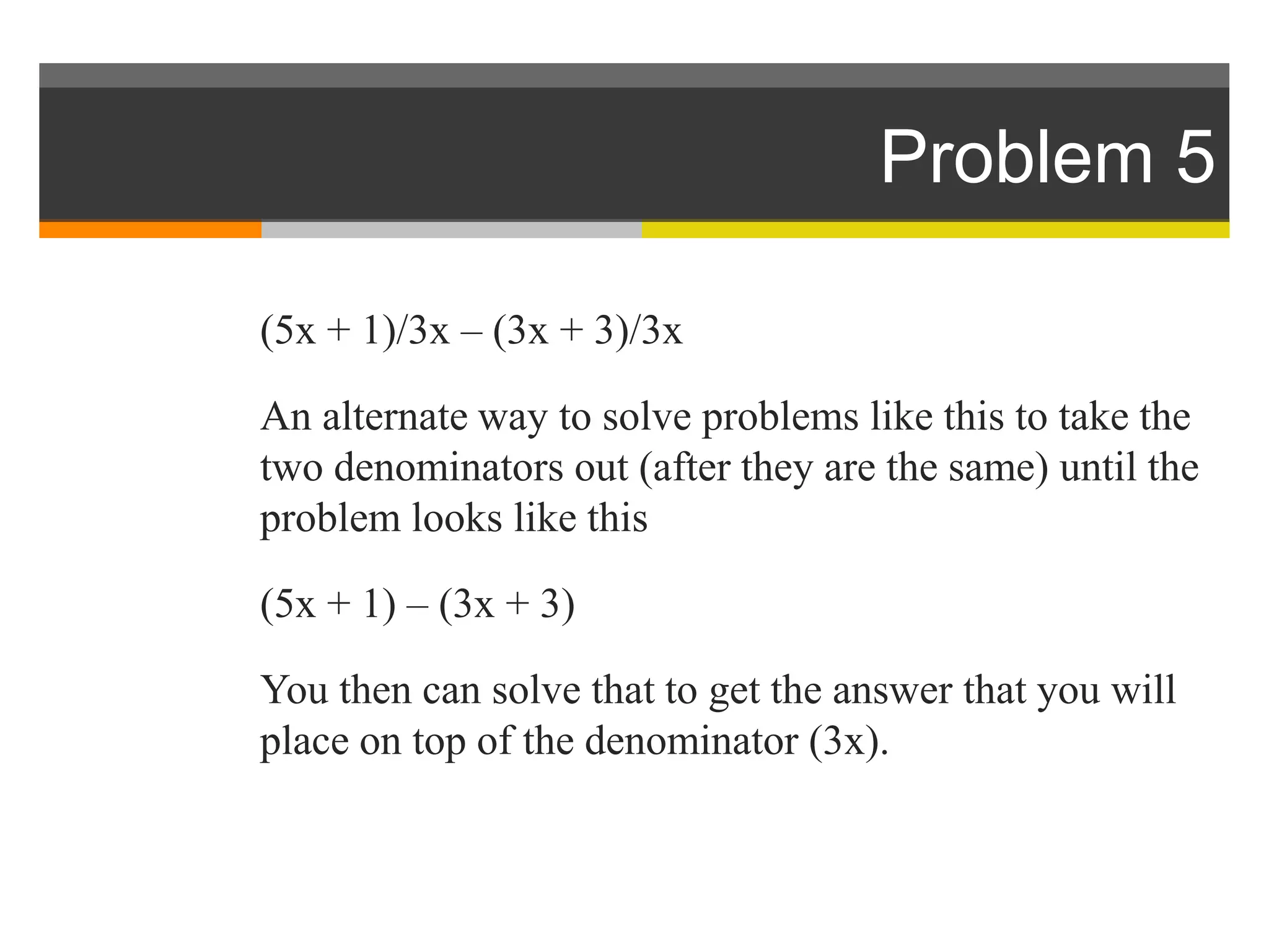 Adding & Subtracting Rational Expressions | Pptx