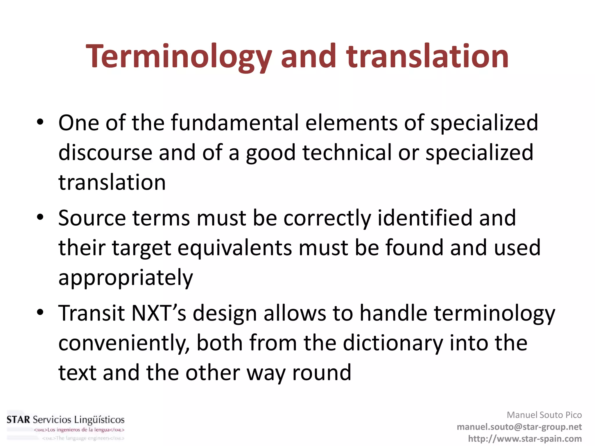 Adding terms to the dictionary in Transit NXT | PPTX
