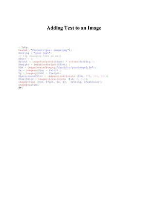 Adding text to an image by karan chanana | PDF