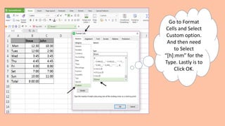 Adding time in excel | PPT