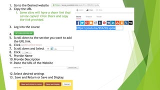 Adding URL's - Moodle course | PPT