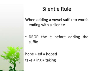 Adding Vowel Suffixes | PPTX