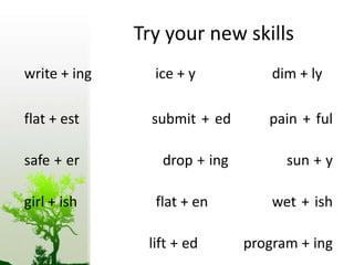 Adding Vowel Suffixes | PPTX